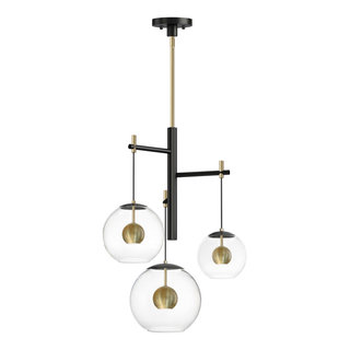 Nucleus LED Pendant, Black / Natural Aged Brass - Contemporary ...