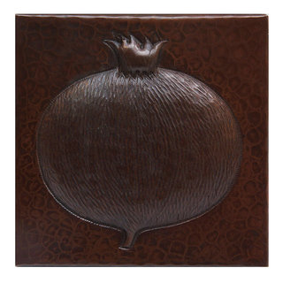 Pomegranate Design Copper Tile (TL205), 4x4 - Farmhouse - Wall And ...