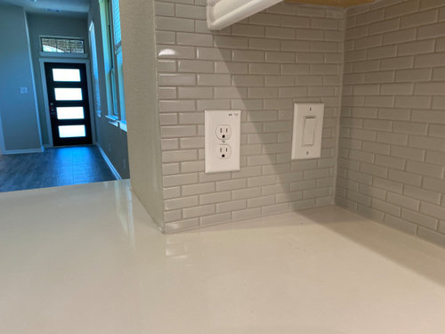Small subway tile backsplash