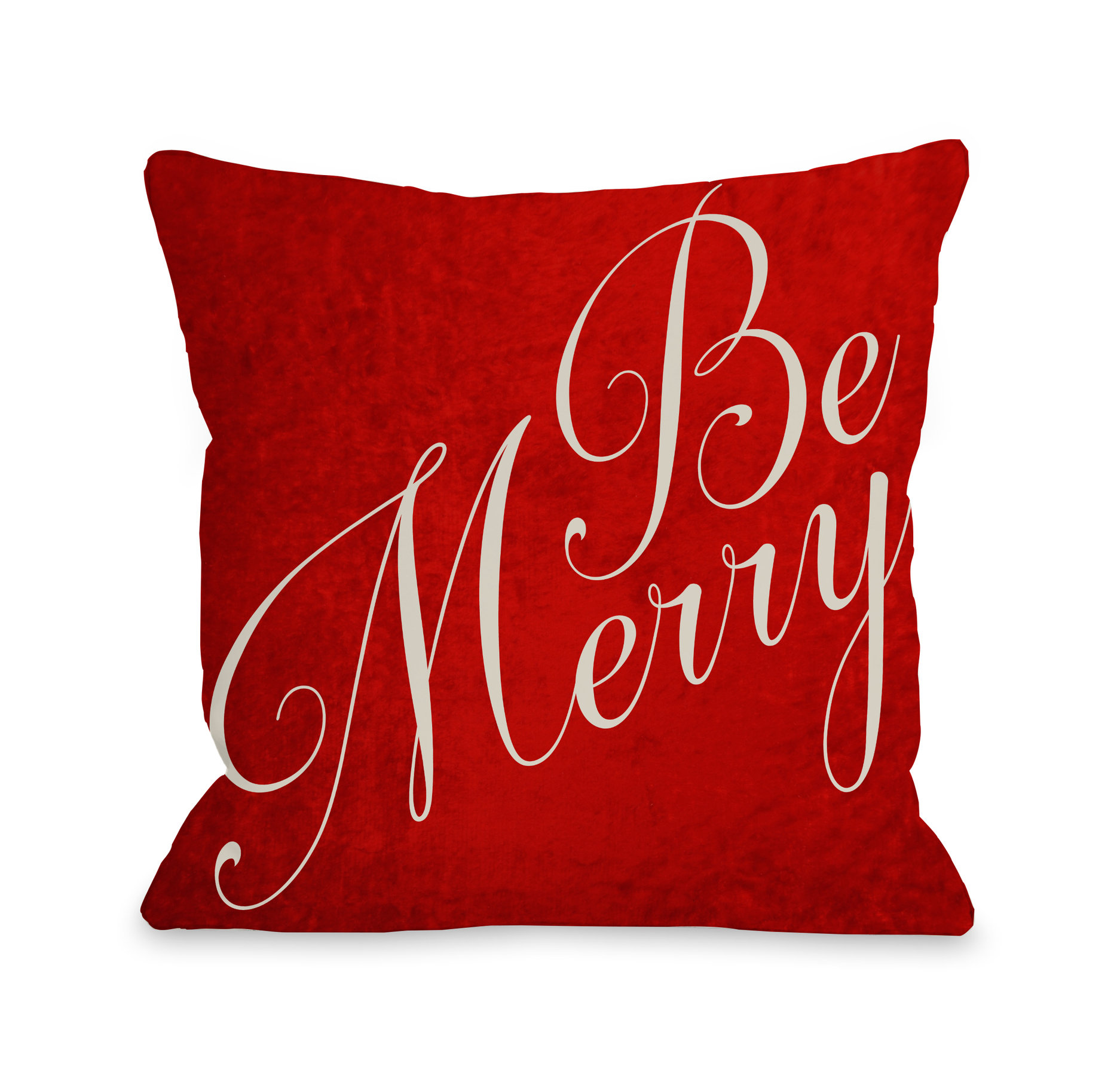 Be Merry Red Pillow by OBC, 18x18 - Contemporary - Decorative Pillows ...