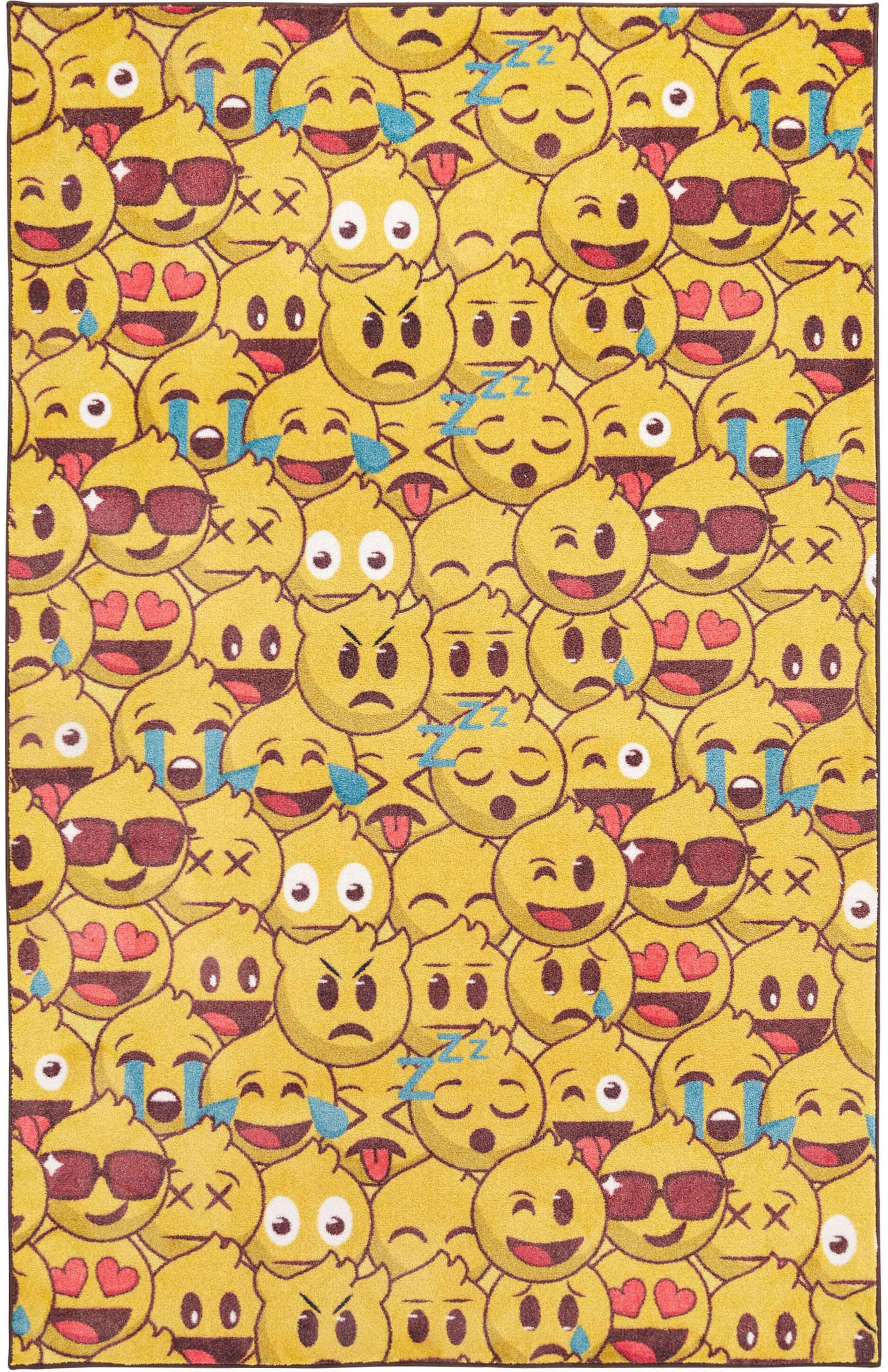 Mohawk Home Emoji Play Yellow 3' 4" x 5' Area Rug, 3' 4" x 5 ...