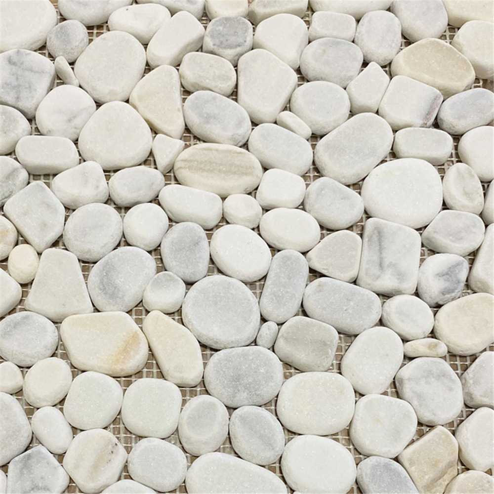 Tumbled PebbleStone Calacatta Gold Calcutta Marble NonSlip Shower Tile ...