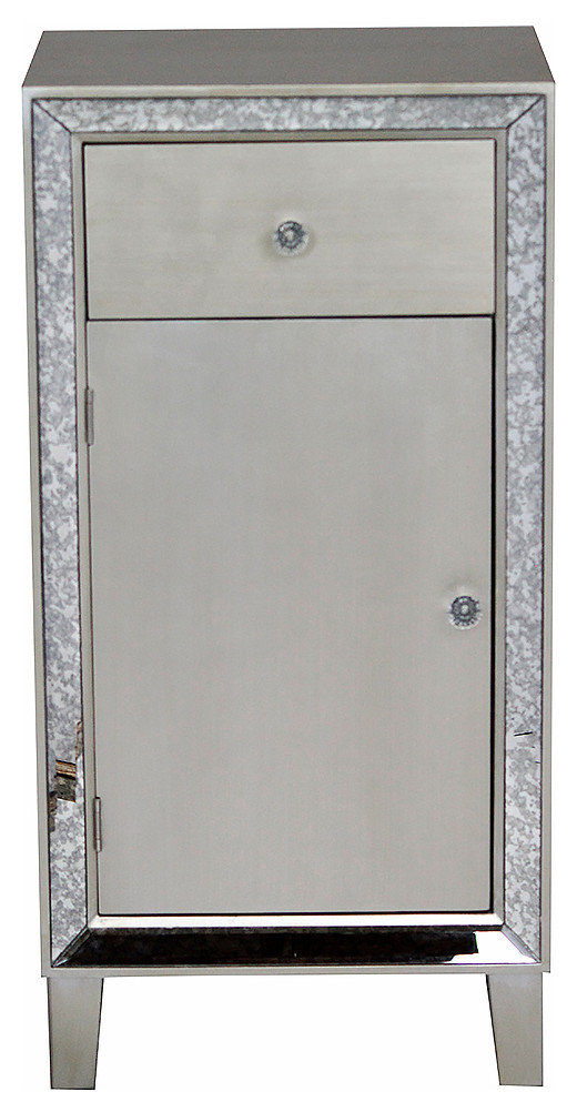 Champagne Wooden Mottled Mirror Accent Cabinet - Contemporary - Accent ...