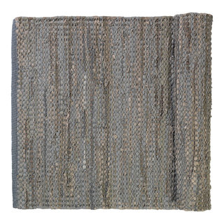 Blomus Carpo Leather Woven Area Rug, 55" x 79", Drizzle - Contemporary ...