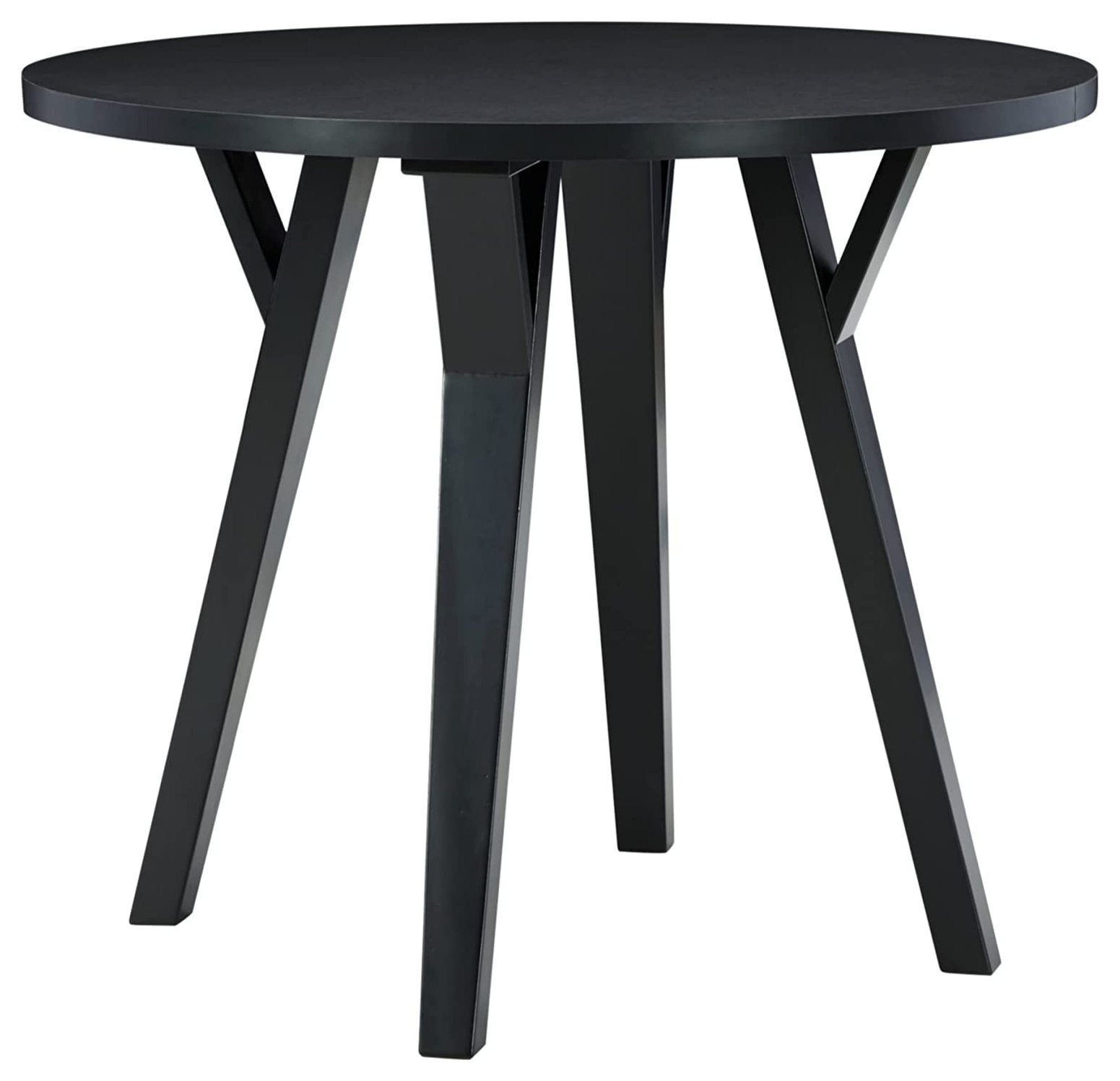 Modern Round Dining Table with Angled Geometric Base and Wood Top ...
