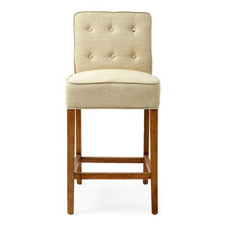 Beige Linen Counter Stool | Rivi√®ra Maison Cape Breton - Transitional ...