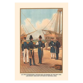 Commander, Captain and Lieutenant of the Navy, 20" x 30" - Traditional ...