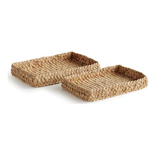 Abaca French Braided Tray Set - Tropical - Serving Trays - by Napa Home ...