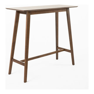 3 Pieces Pub Set, Slim Rectangular Table With Backless Cushioned Stools ...