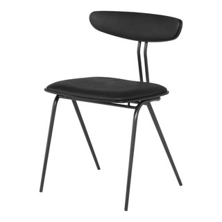 Giada Raven Leather Dining Chair - Midcentury - Dining Chairs - by ...