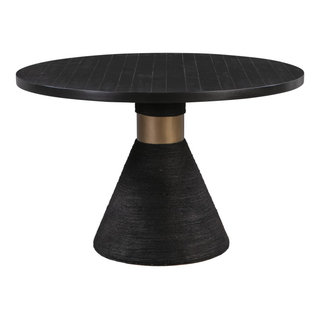 Rishi Rope Round Table, Round Modern Wooden Kitchen Table, 47.5 ...