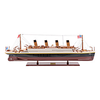 11" Black and Red 1912 RMS Titanic Medium Boat Hand Painted Decorative ...
