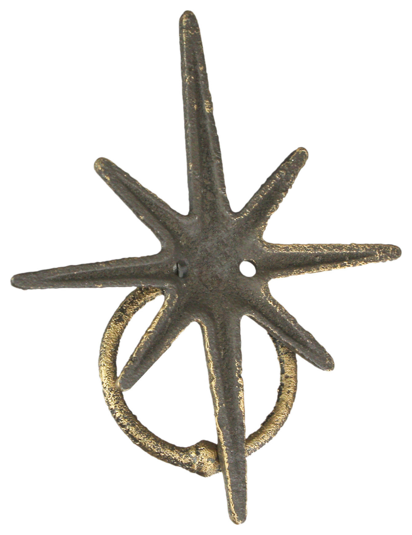 Gold Cast Iron Decorative Starburst Door Knocker Rustic Celestial Home ...
