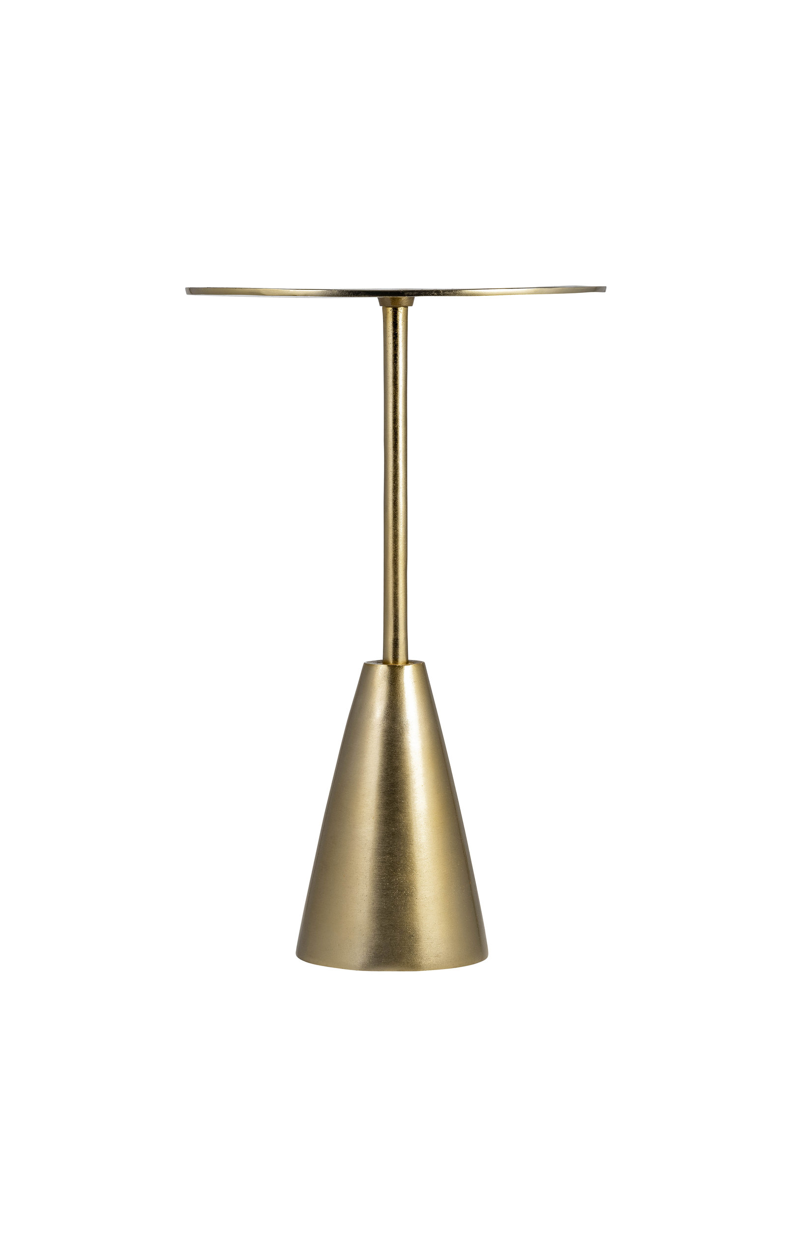 Metal, 14X23"H, Cone Base Side Table, Gold Kd, 14x14x23 inches ...