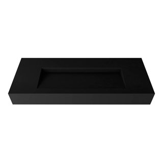 CastelloUSA Pyramid Solid Surface Wall Mounted Ramp Basin Sink, 48 ...