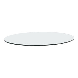 Glass Dining Table Top, Round, Clear, 59" - Modern - Table Tops And ...