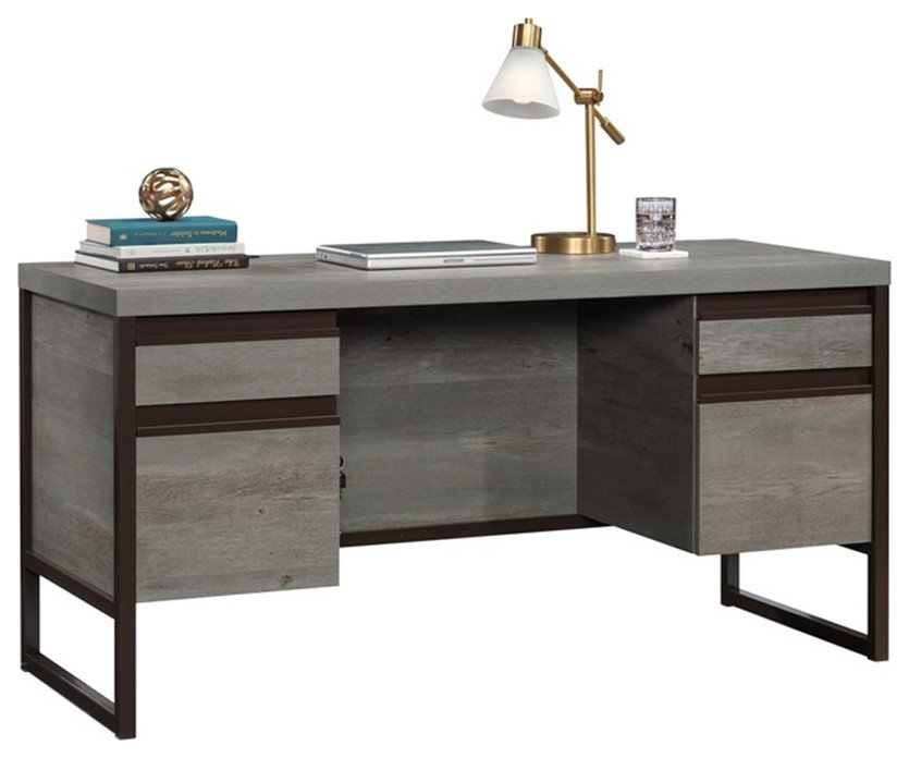 Sauder Manhattan Gate Engineered Wood Computer Desk in Mystic Oak ...