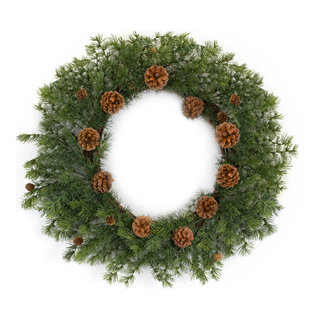 Pine Wreath With Pine Cones - Traditional - Wreaths And Garlands - by ...