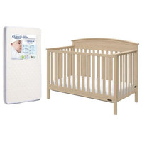 Home Square 2-Piece Set with Crib and Crib Mattress in Driftwood ...