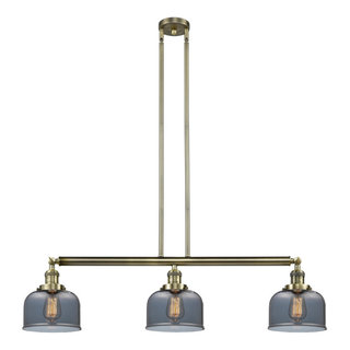 3-Light Large Bell 40" Island Light - Industrial - Kitchen Island ...