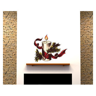 Christmas Candle Vinyl Wall Decal ChristmasCandleUScolor001, 12 in ...