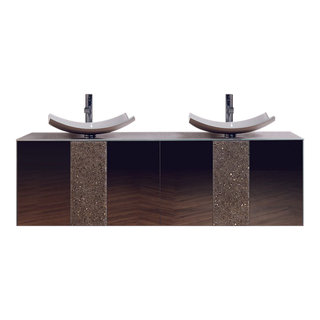 Luxury Crystal Double Vanity 63", Bronze, Double Sink, Wall-mounted ...