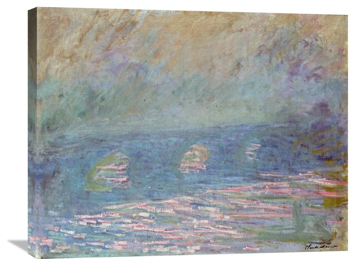 "Waterloo Bridge" Stretched Canvas Giclee by Claude Monet, 22"x14", 30 ...