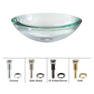 Clear 17" Glass Vessel 19mm thick Bathroom Sink - Contemporary ...