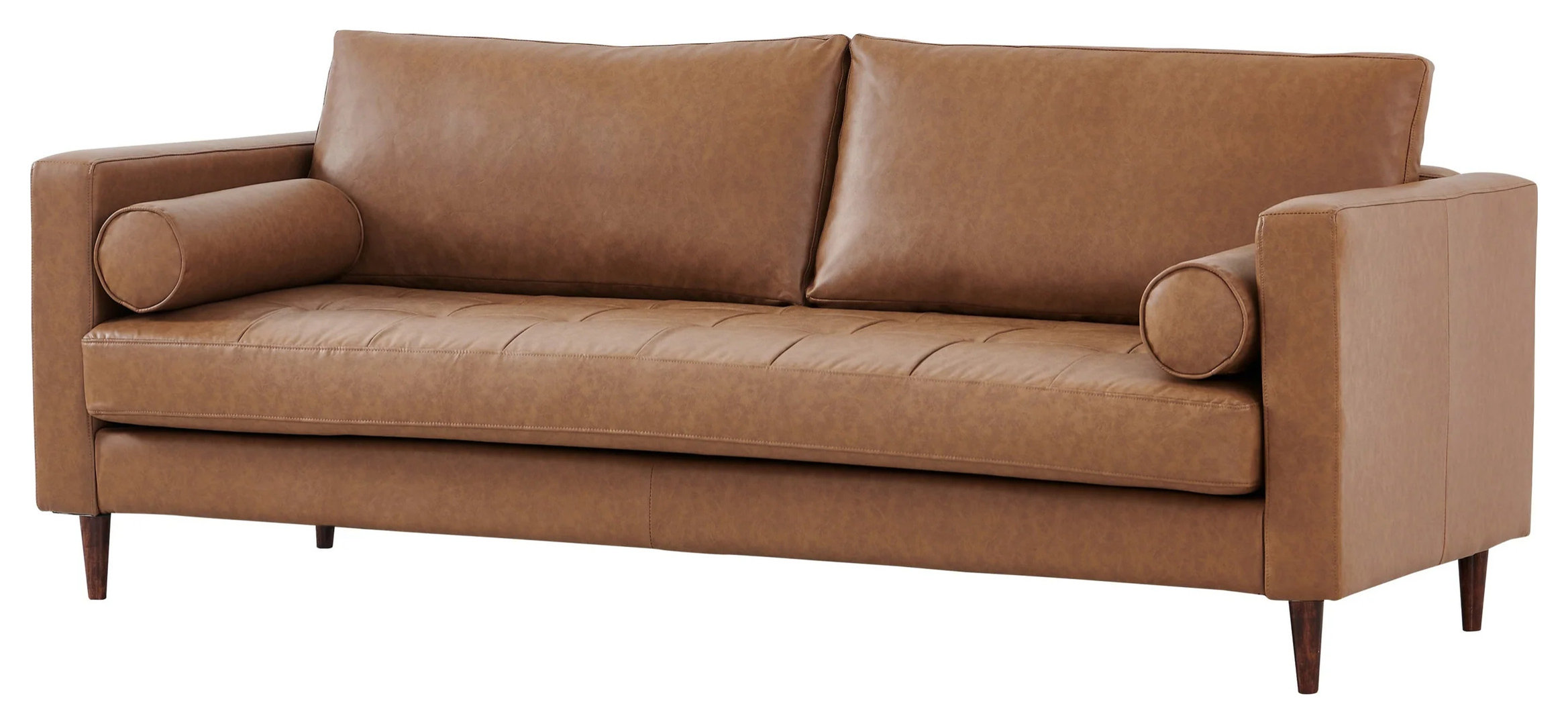 Alessandra Modern Contemporary Eco Leather Sofa - Light Brown ...