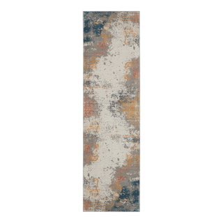 Nourison Rustic Textures RUS13 Runner Rug, Grey/Blue, 2'2" x 7'6 ...