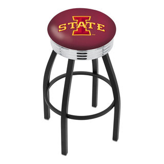 Holland L8B3C Iowa State 25" Swivel Counter Stool - Black/Chrome ...