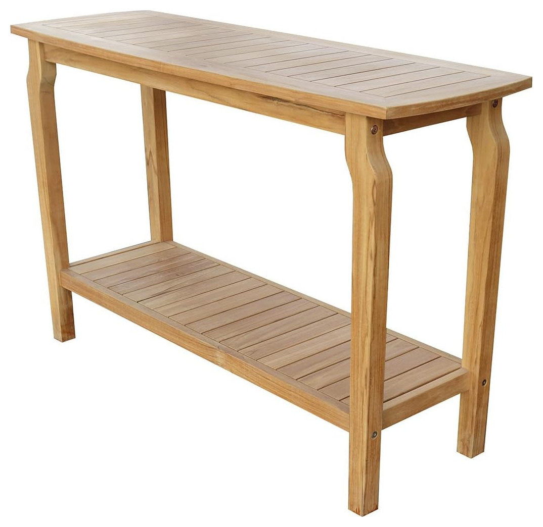 Capri Premium Teak Console Table - Transitional - Outdoor Pub And ...