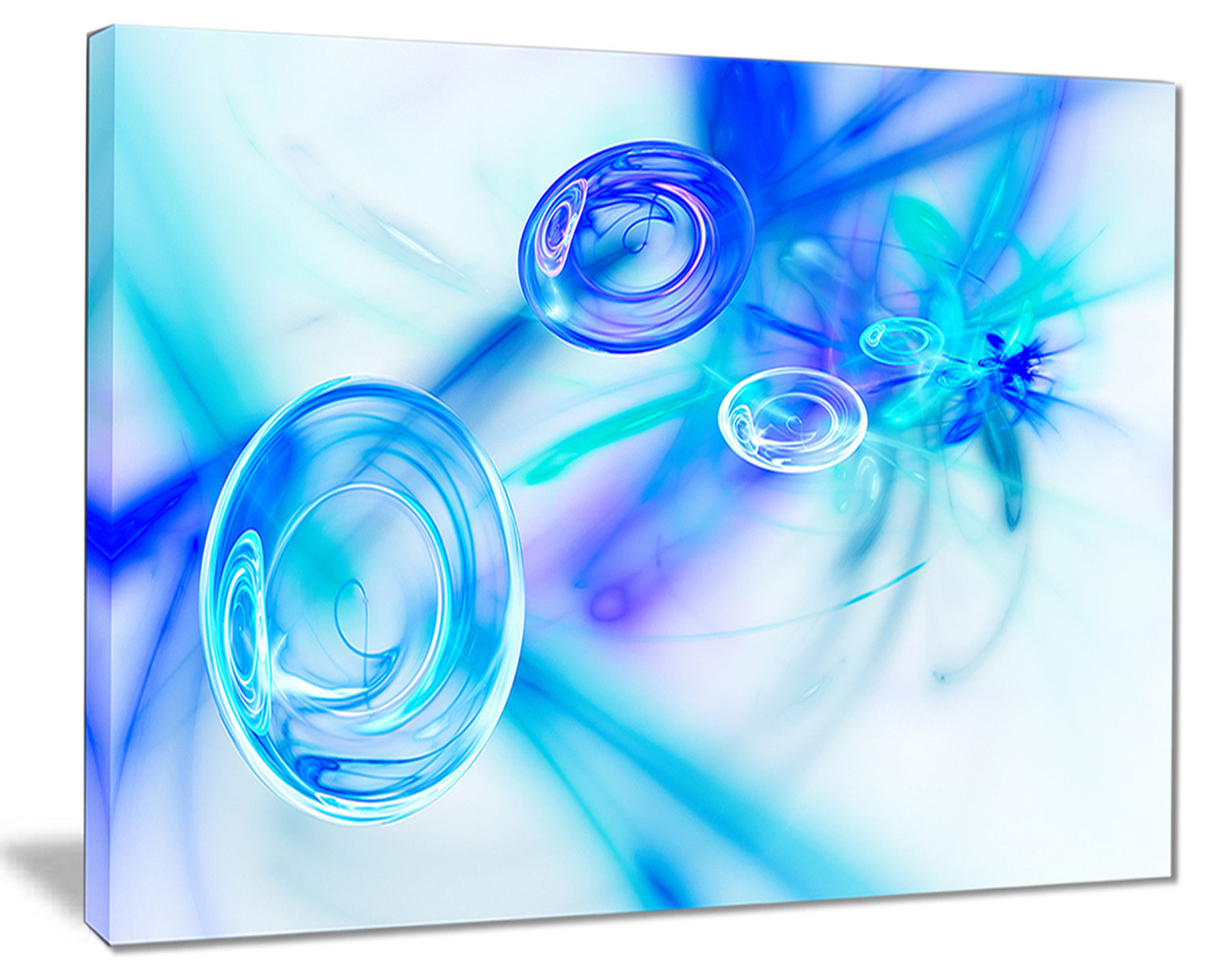 "Light Blue Fractal Desktop Wallpaper" Abstract Digital Canvas Print ...