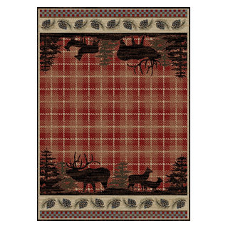 Hearthside Wilderness Multi Lodge Area Rug, 2'3"x3'3" - Rustic - Area ...