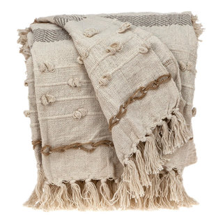 Classic Boho Fringed and Textured Woven Handloom Throw - Farmhouse ...