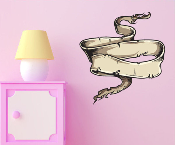 Scroll Vinyl Wall Decal ScrollUScolor012, 18 in. - Contemporary - Wall ...