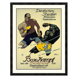 "Box-Kampf" Framed Digital Print by Julius Ussy Engelhard, 18"x22", 28 ...