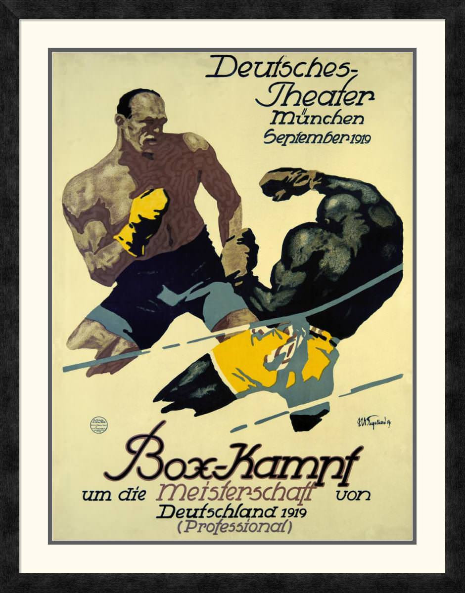 "Box-Kampf" Framed Digital Print by Julius Ussy Engelhard, 18"x22", 28 ...