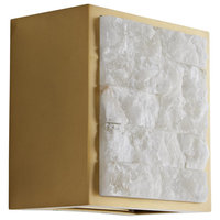 Watercrest Wall Sconce, 2-Light, Snow Marble, Antique Brass, 7"H (49333 ...