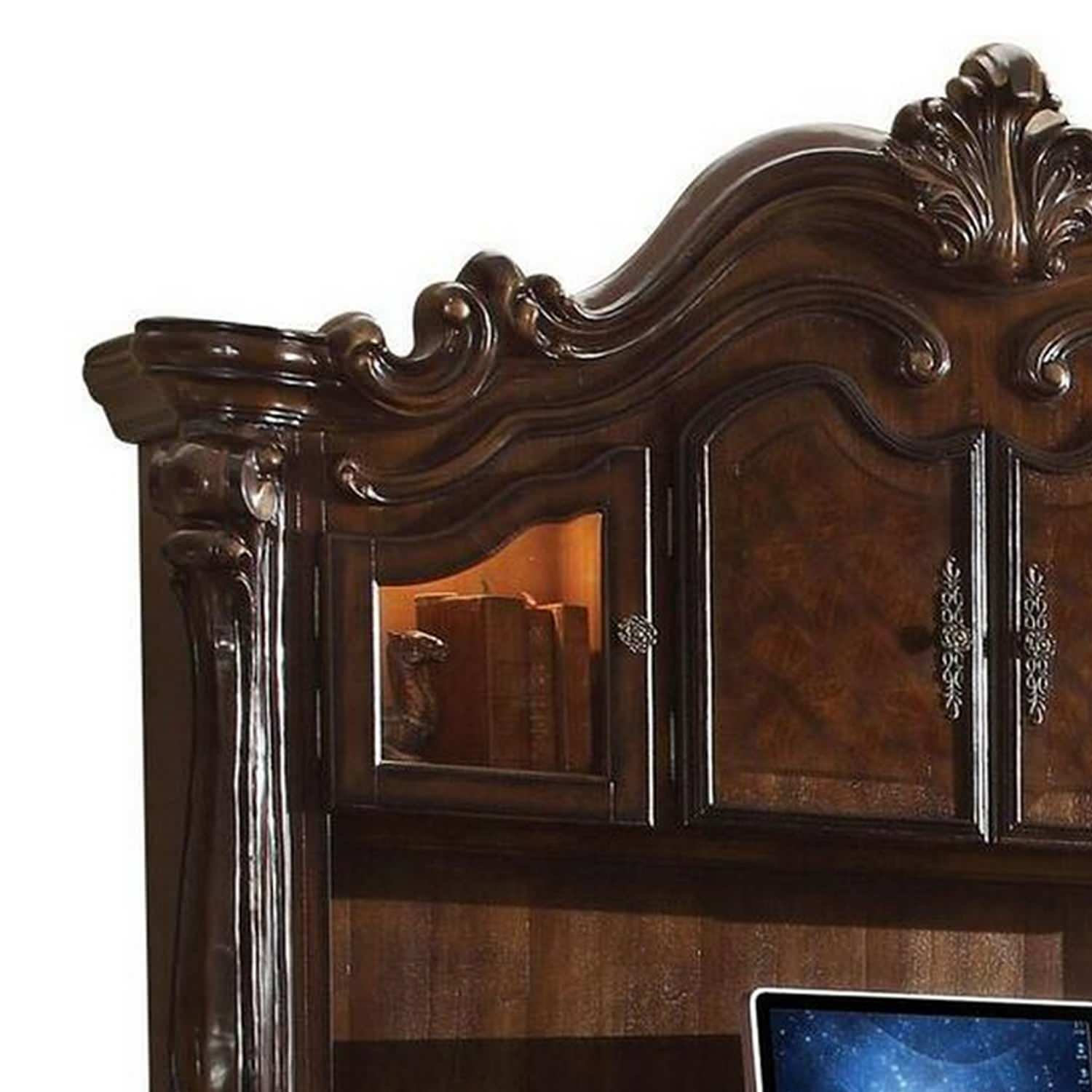 Benzara BM235410 76 Inches Scrolled and Molded Computer Desk With Hutch ...