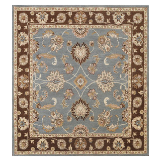 Floral Traditional Square Oriental Area Rug Hand-tufted Wool Carpet 7x7 ...