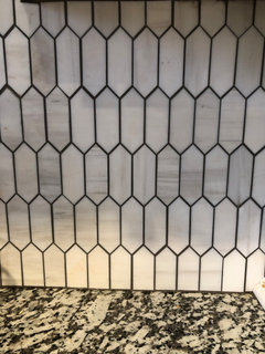 Outdated granite and backsplash. Best option for cabinet color?