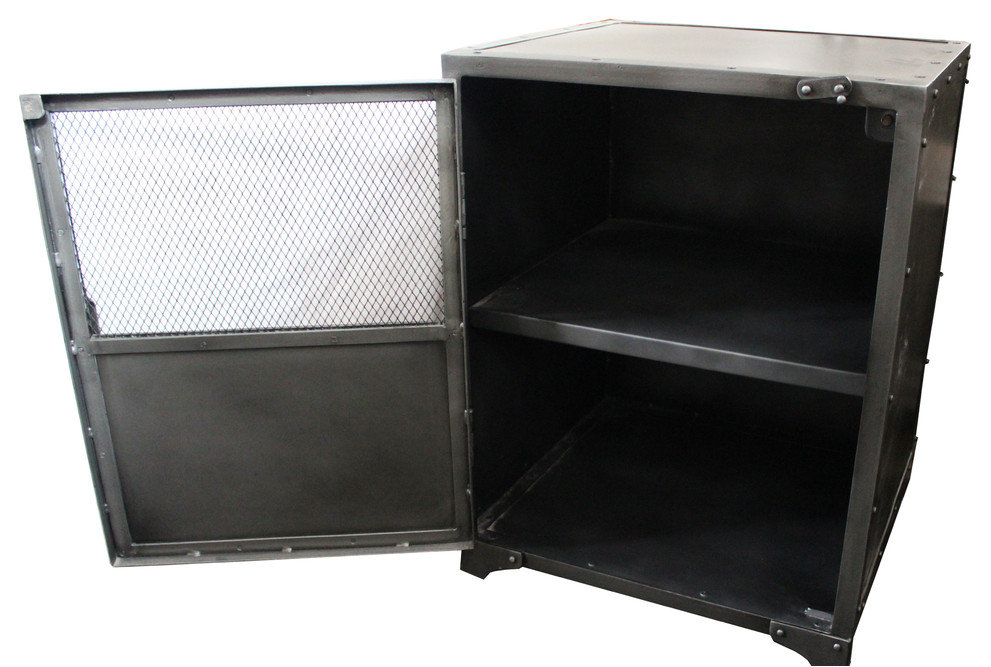 Sheridan Metal Side Cabinet - Industrial - Accent Chests And Cabinets ...
