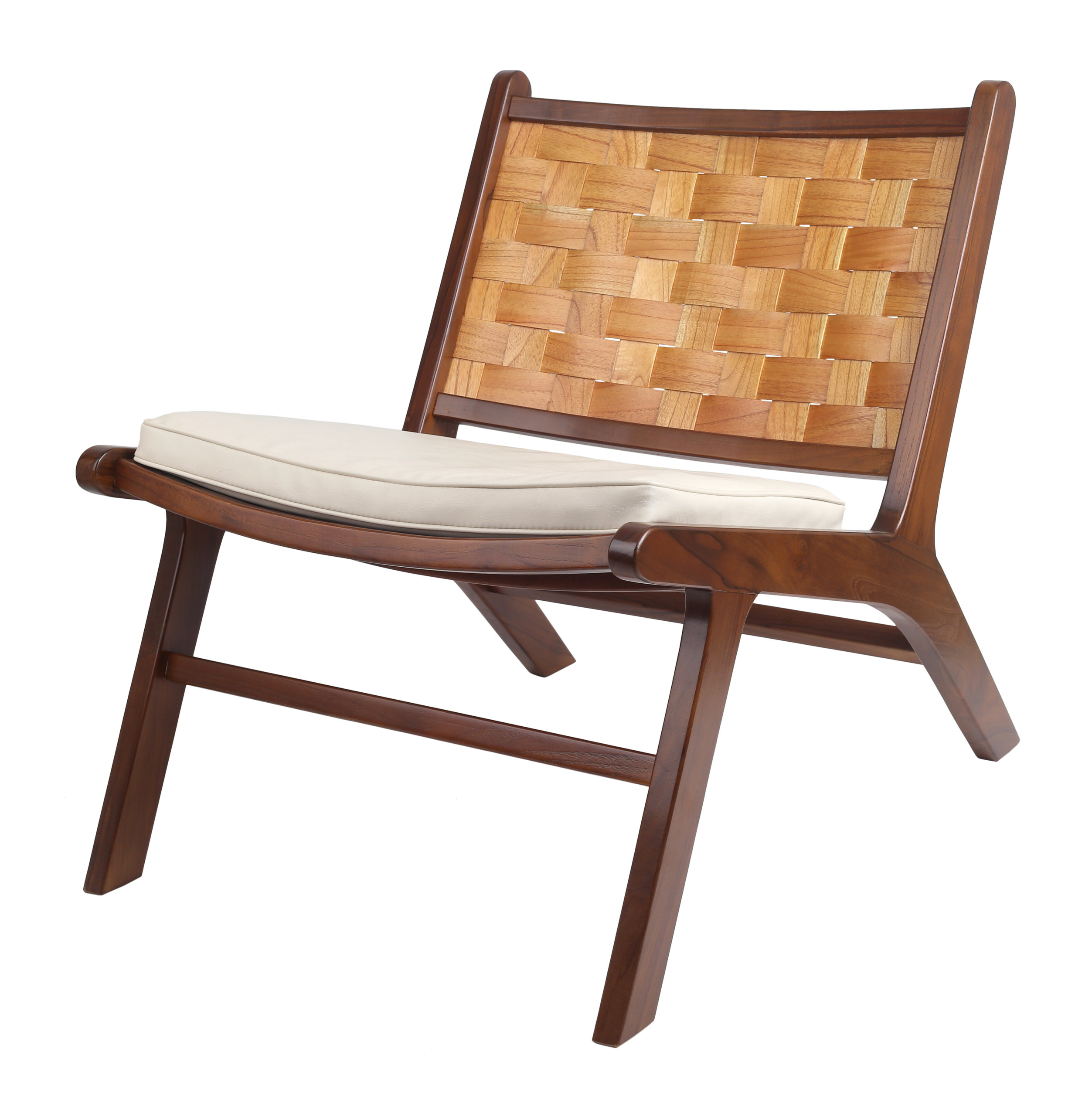 Loria Teak Accent Chair With Cushion - Midcentury - Armchairs And ...