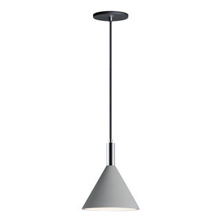 ET2 Lighting Funnel LED 1-Light Pendant in Gray/Polished Chrome ...