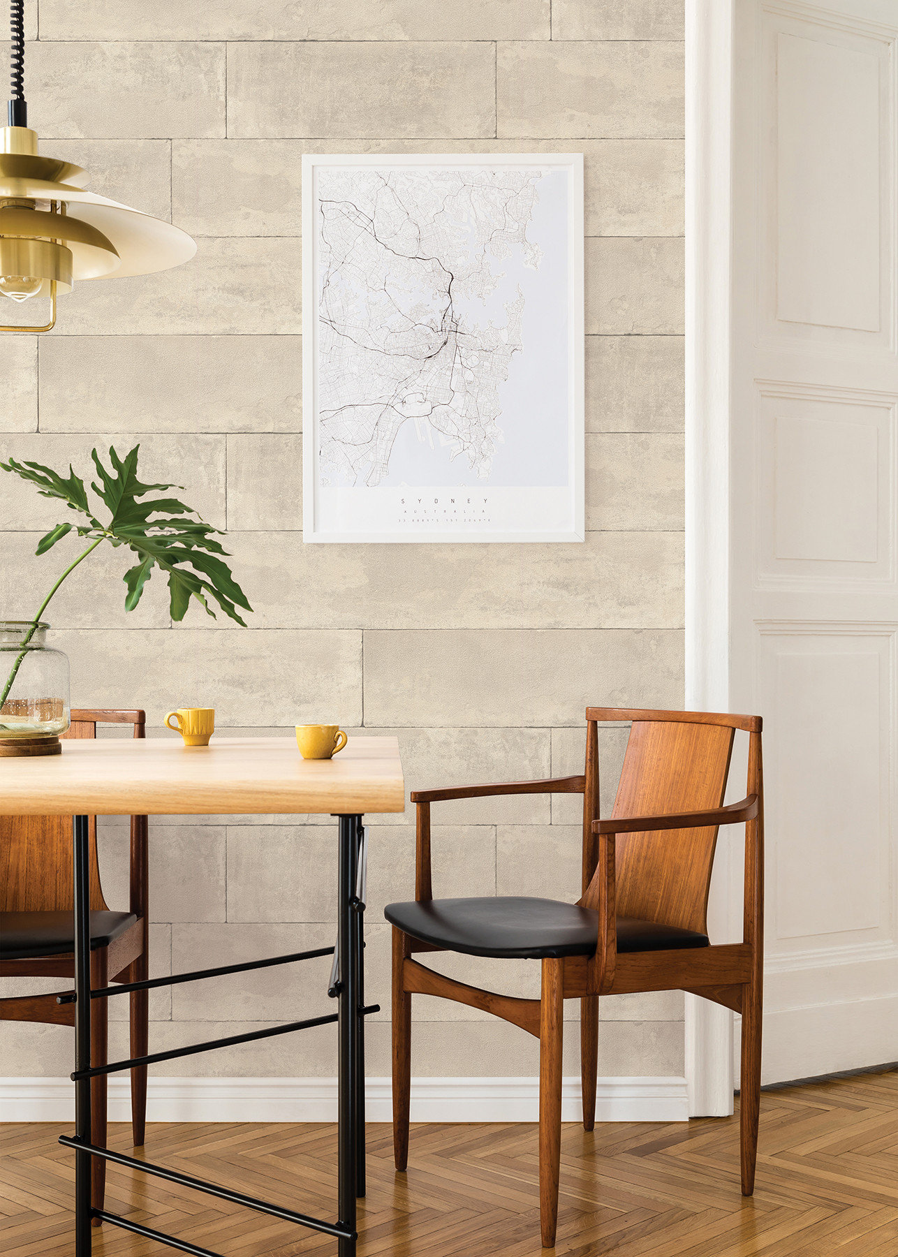 Lanier Neutral Stone Plank Wallpaper, Sample, Swatch - Industrial ...