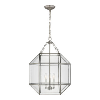 Morrison 3-Light Lantern, Brushed Nickel - Transitional - Pendant ...