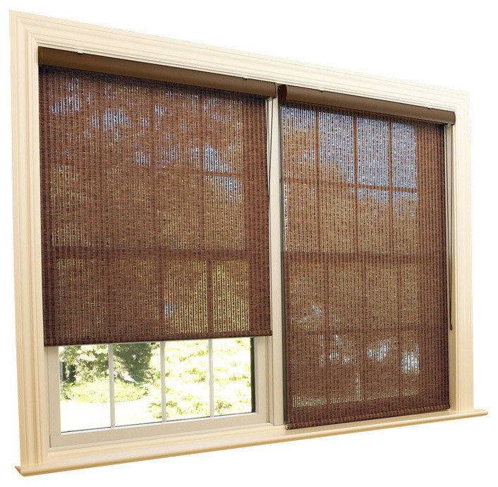 Samoa Premium Single Roller Window Shade, Brown, 28" - Contemporary ...