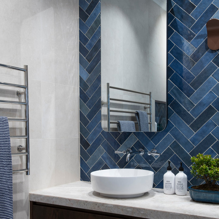 75 Beautiful Bathroom with Blue Tile Ideas & Designs - July 2022 | Houzz AU