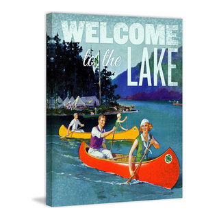 "Welcome Canoes" Painting Print on Wrapped Canvas, 30x36 - Contemporary ...